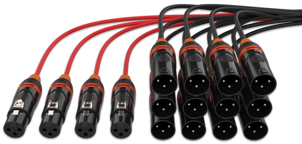 Live Multicore Cable 4 XLR Male 12 XLR Female 15m 10116238 - Audibax