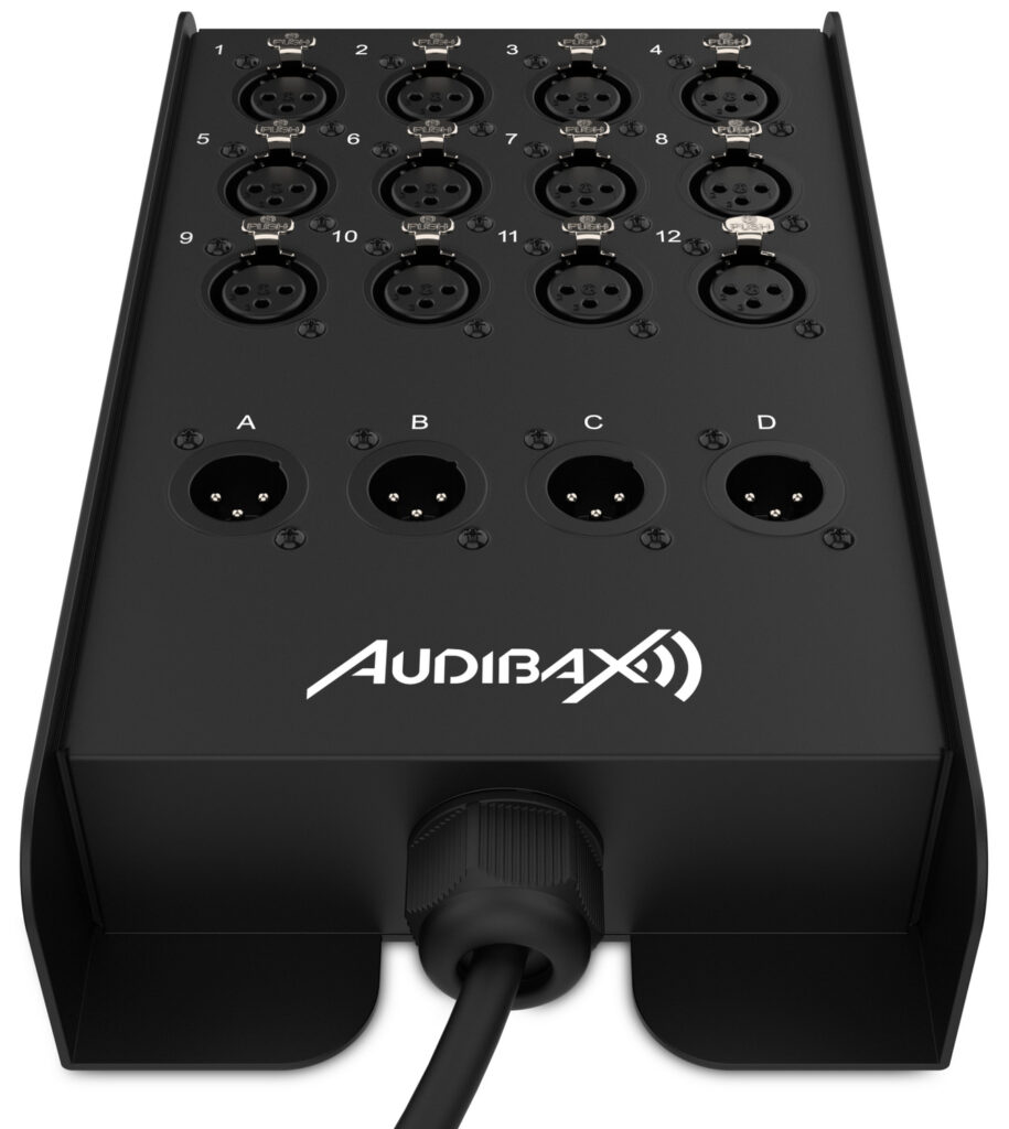 Live Multicore Cable 4 XLR Male 12 XLR Female 15m 10116238 - Audibax