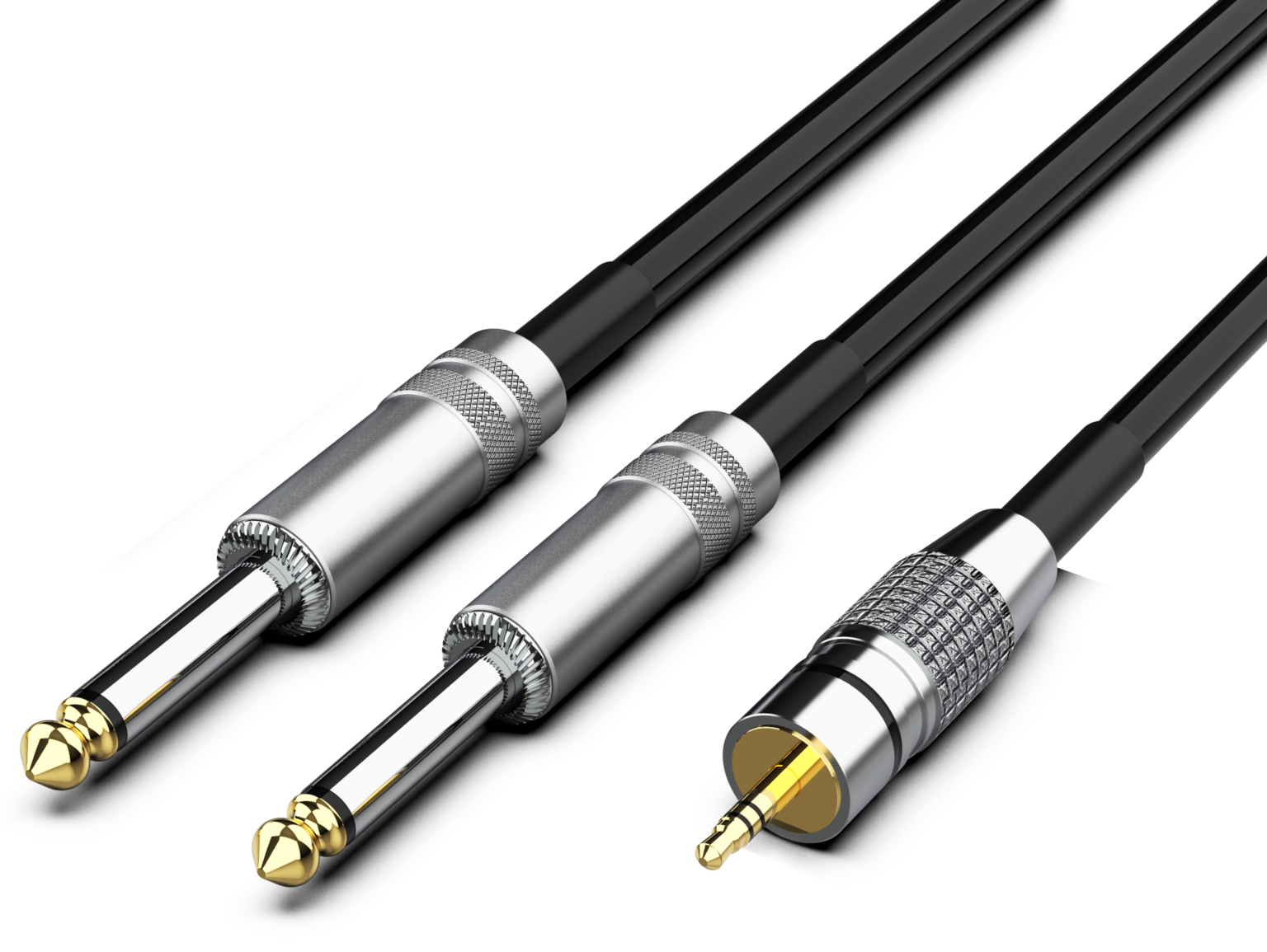 Gold 2 x Mono Jack Stereo Minijack 3m 10145081 - Audibax