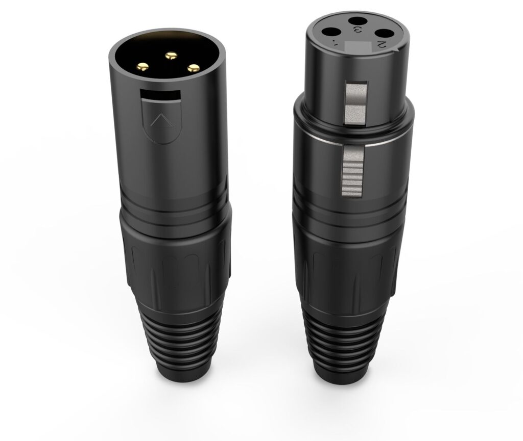 Silver Black Connector XLR Male + XLR Female 10154452 - Audibax