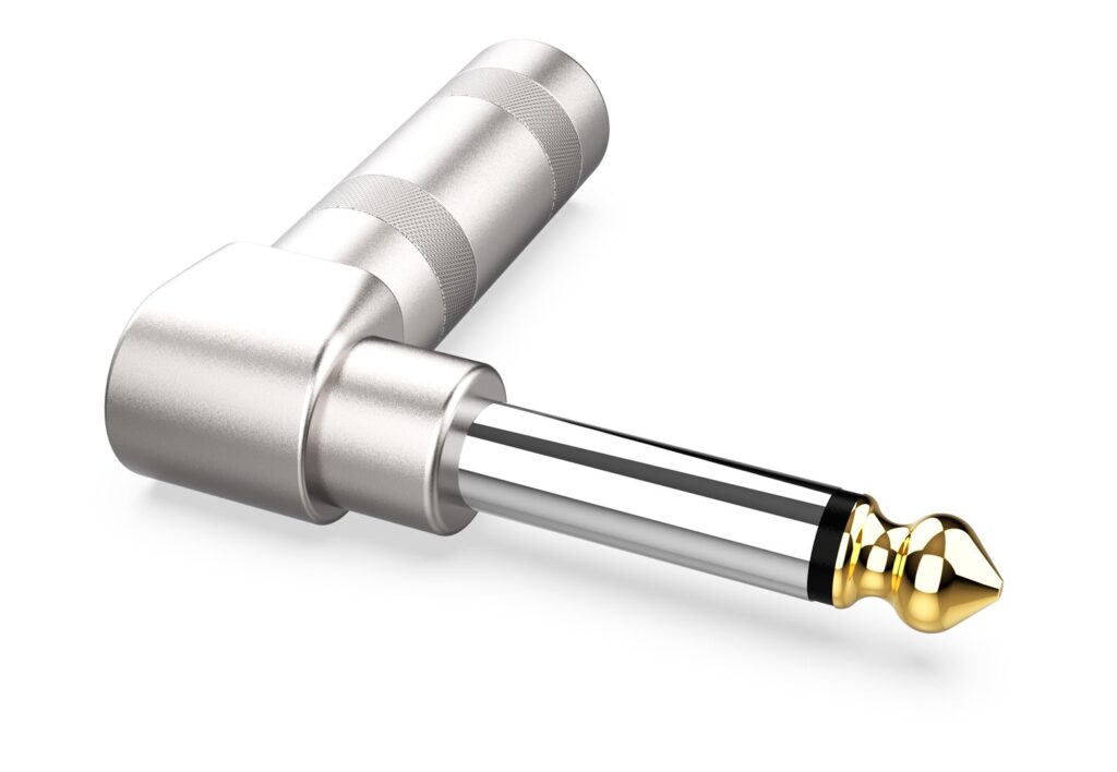 Silver Connector Angled Mono Jack 10154459 - Audibax