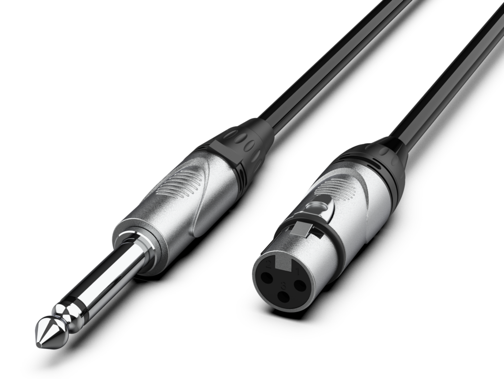 Silver XLR Female Mono Jack 3m 10101695 - Audibax