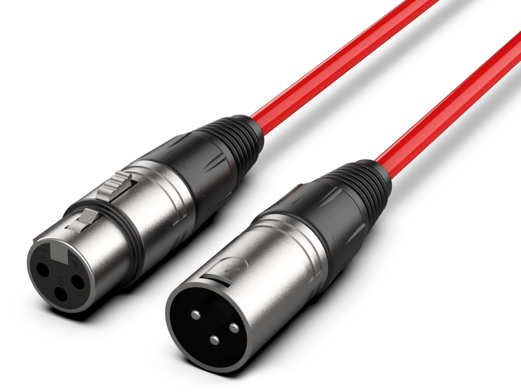 Silver XLR Male XLR Female 10m Red 10101165 - Audibax