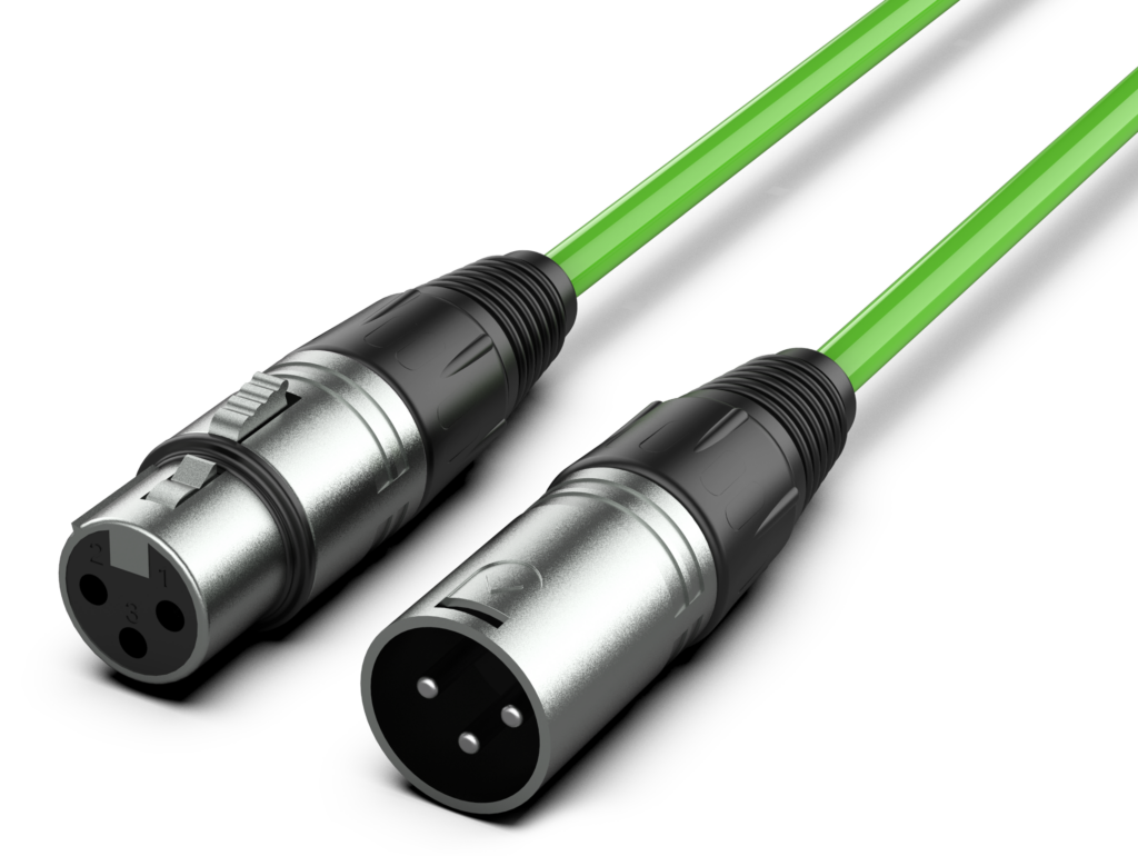 Silver XLR Male XLR Female 6m Green 10101130 - Audibax